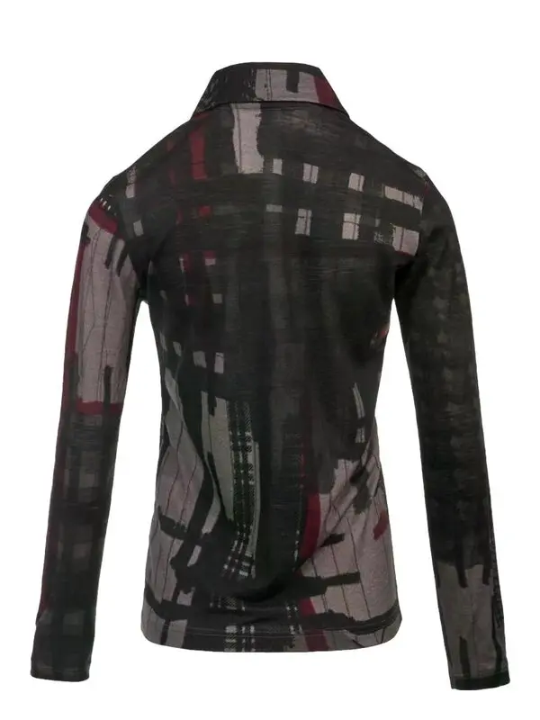 Y’s Abstract-print Button-up Cardigan - Black