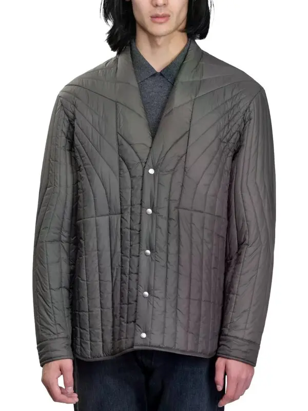 Rick Owens Quilted Curved-hem Jacket - Grey