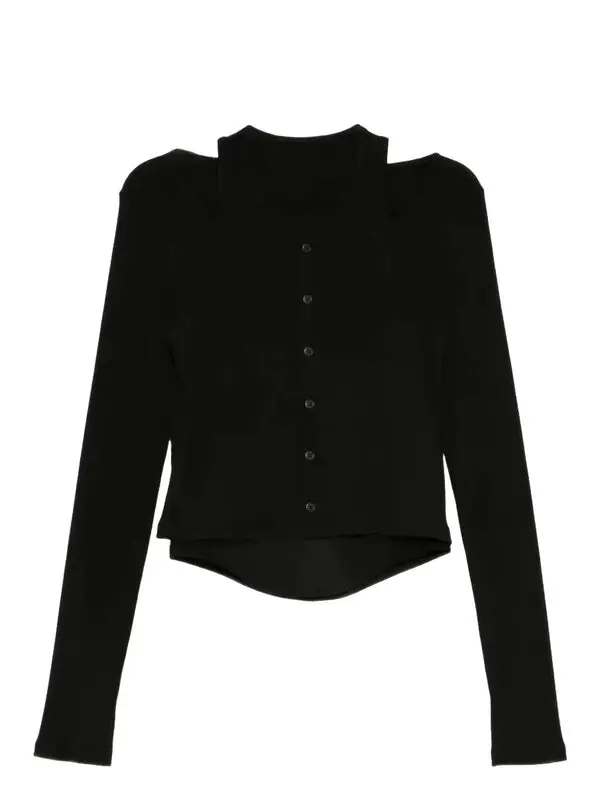 LIMI FEU Rib Layered Cardigan - Black