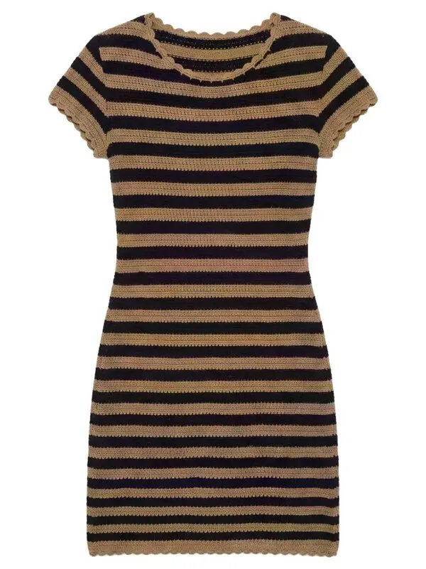 REFORMATION Pip Striped Mini Dress - Black