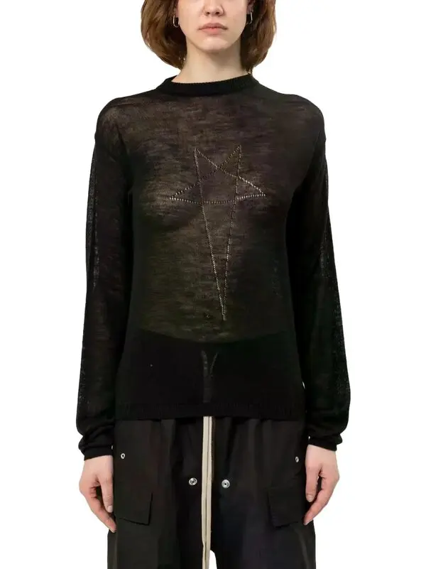 Rick Owens Penta Sheer Sweater - Black