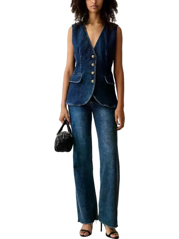 Luisa Spagnoli Button-fastening Denim Waistcoat - Blue