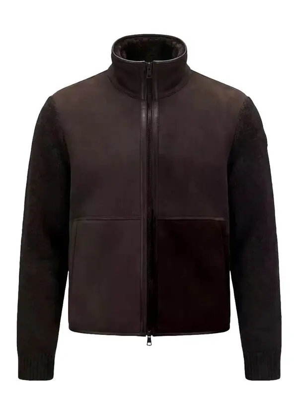 Moncler Panelled High-neck Bomber Jacket - Brown