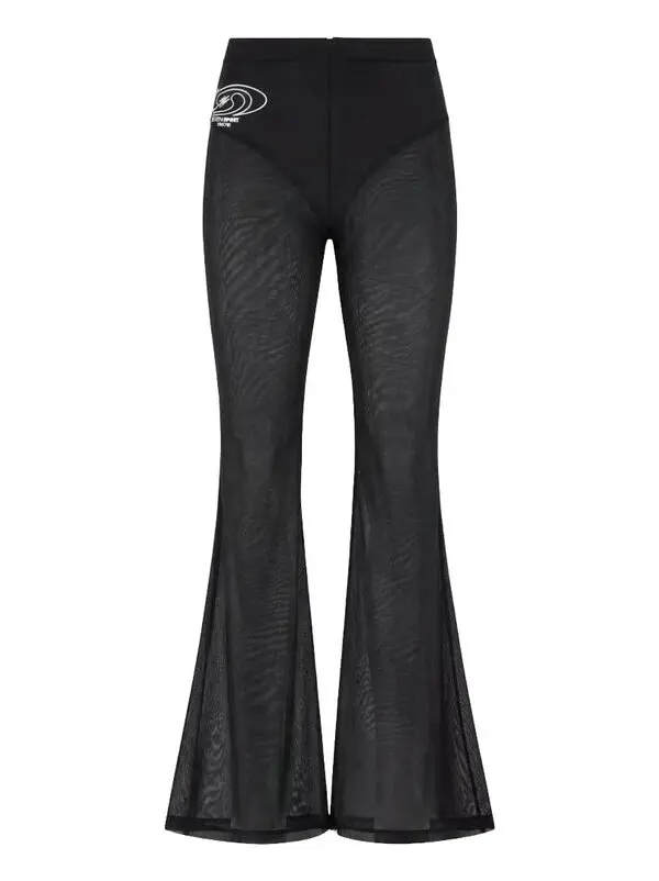 PLEIN SPORT Mesh-panelled Flared Trousers - Black