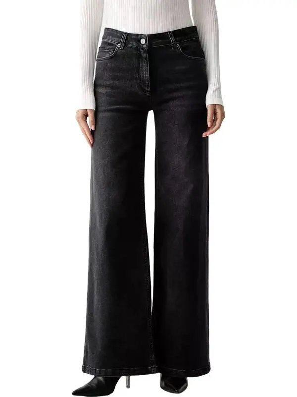Luisa Spagnoli Olla Wide-leg Jeans - Grey