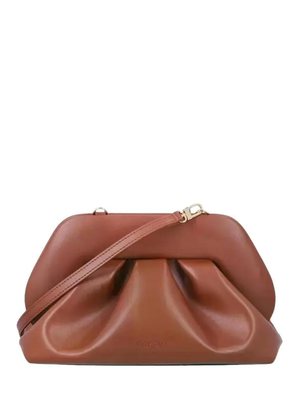 THEMOIRE Bios Ruched Clutch Bag - Brown