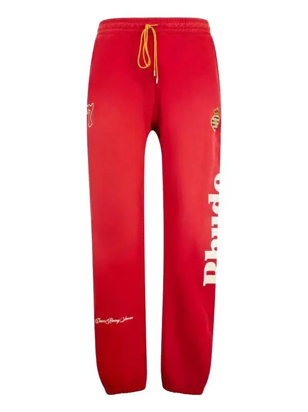 Rhude Desert Racing Script Track Pants - Red