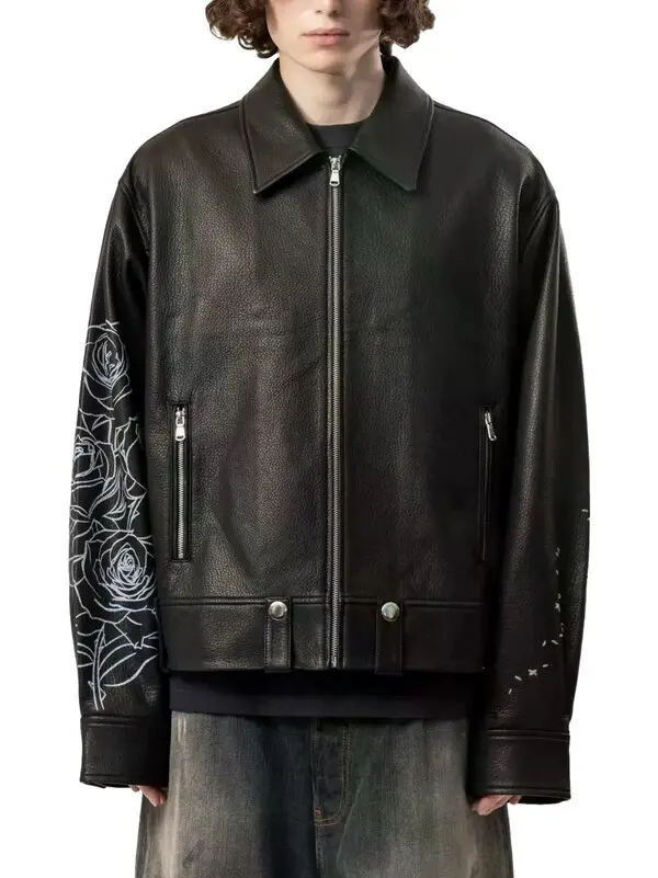DOMREBEL Roses Lambskin Jacket - Black