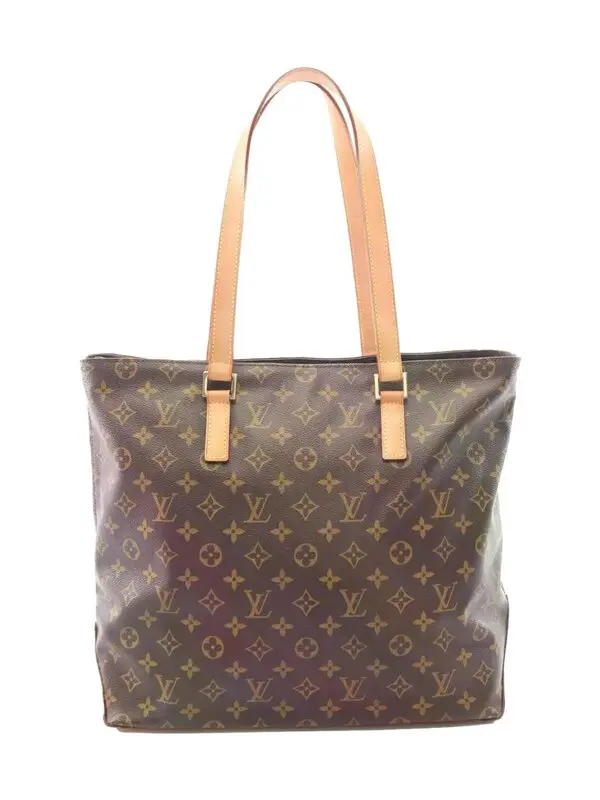 LOUIS VUITTON 2001 Monogram Cabas Mezzo Tote Bag - Brown
