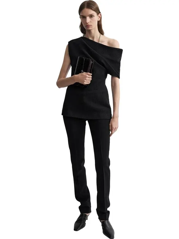 TOTEME One-shoulder Top - Black