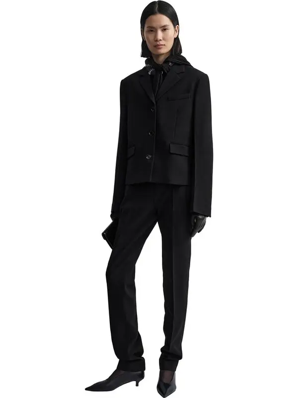 TOTEME Short Stretch Wool Blazer - Black