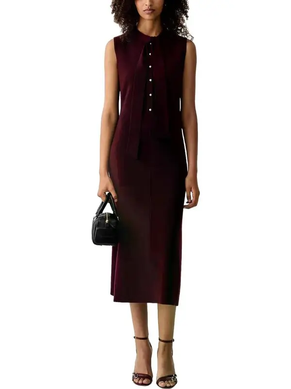 Luisa Spagnoli Masuria Bow-detail Belted Midi Dress - Red