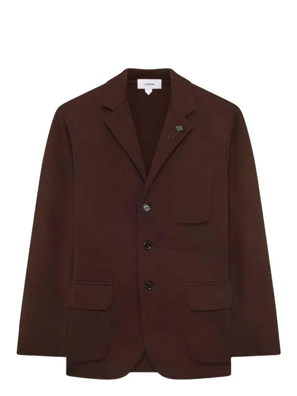 LARDINI Single-breasted Knitted Blazer - Brown