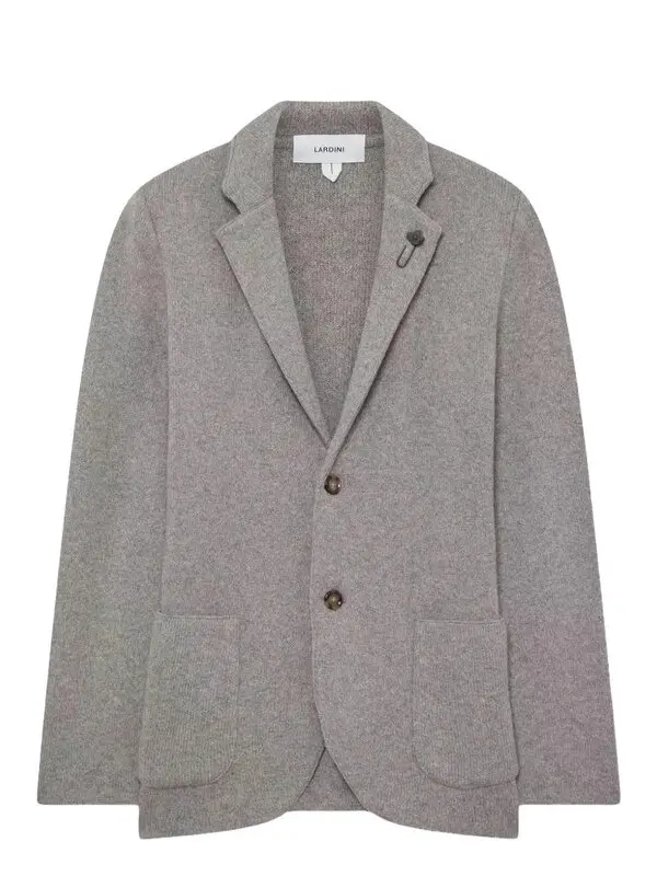 LARDINI Single-breasted Knitted Blazer - Grey