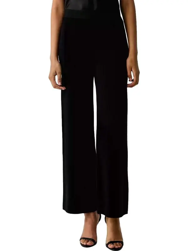 Luisa Spagnoli Modine Fine-knit Wide-leg Trousers - Black
