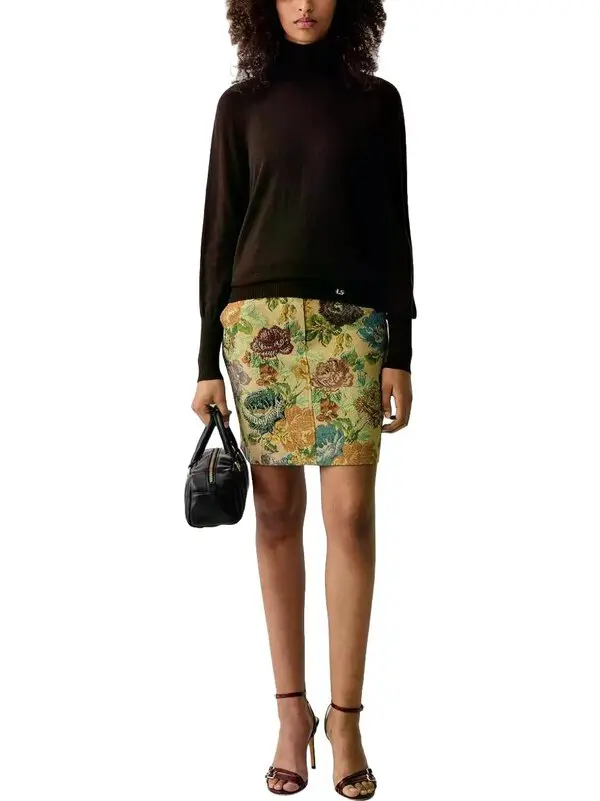 Luisa Spagnoli Fulcro Bead-embellished Tapestry-effect Mini Skirt - Neutrals