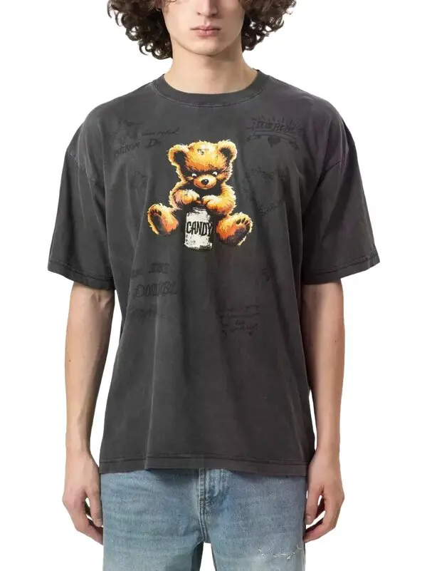 DOMREBEL Treats Teddy-bear Candy-print T-shirt - Grey