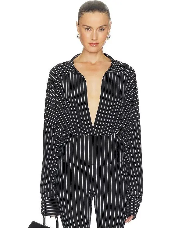 Norma Kamali Oversized Bodysuit In . Also - Black