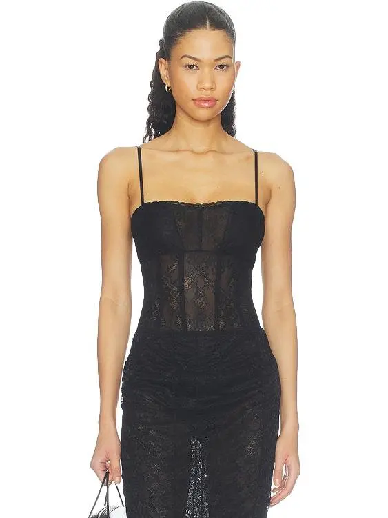 MOTHER OF ALL Annie Lace Bodysuit In . Also - Black