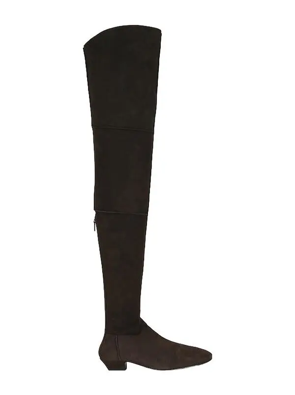 Magda Butrym Over Knee Shearling Boot In . Also - Brown