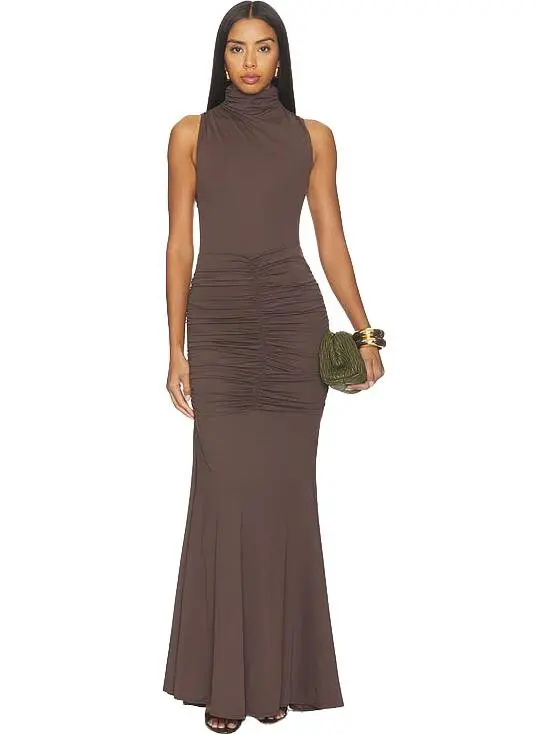 OW Elina Maxi Dress In . Also - Chocolate