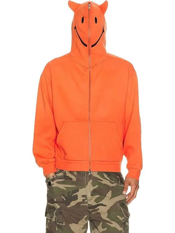MARKET Smiley Devil Full Zip Hoodie In . Also - Red