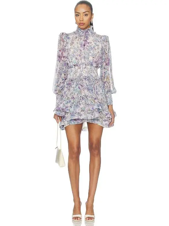 ELLIATT Rosaria Long Sleeves With High Neck Mini Dress In . Also - Multi