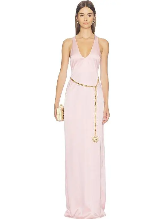 SIDERA Celeste Belt Detail Gown In . Also - Pink