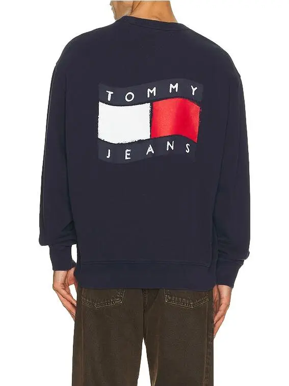 Tommy Hilfiger Relaxed Wavy Flag Sweatshirt In . Also - Navy