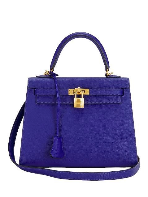 FWRD RENEW Hermes Epsom Kelly 25 Sellier Handbag - Blue