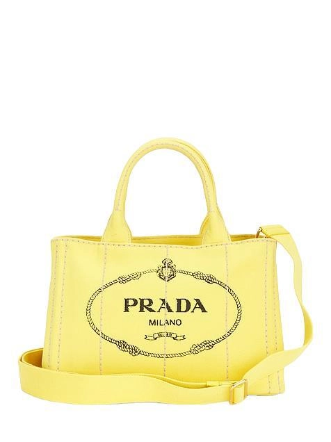 FWRD RENEW Prada Canapa Tote Bag - Yellow