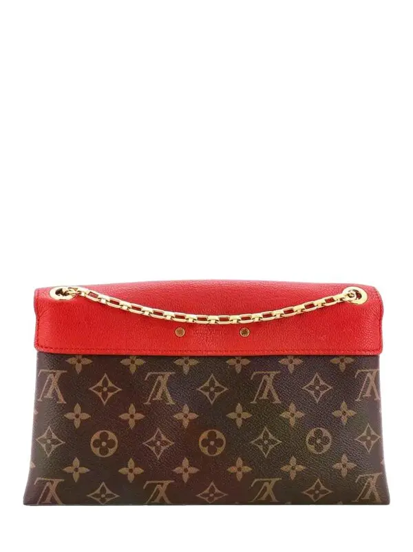 LOUIS VUITTON Pallas Chain Monogram Canvas And Calfskin Shoulder Bag - Red
