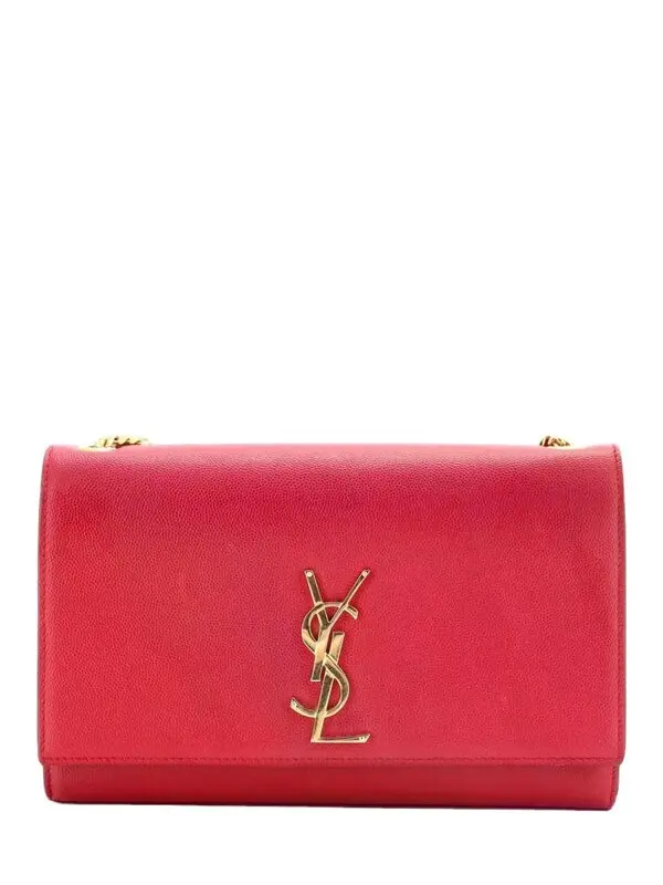 Saint Laurent Classic Monogram Grainy Leather Medium Crossbody Bag - Red