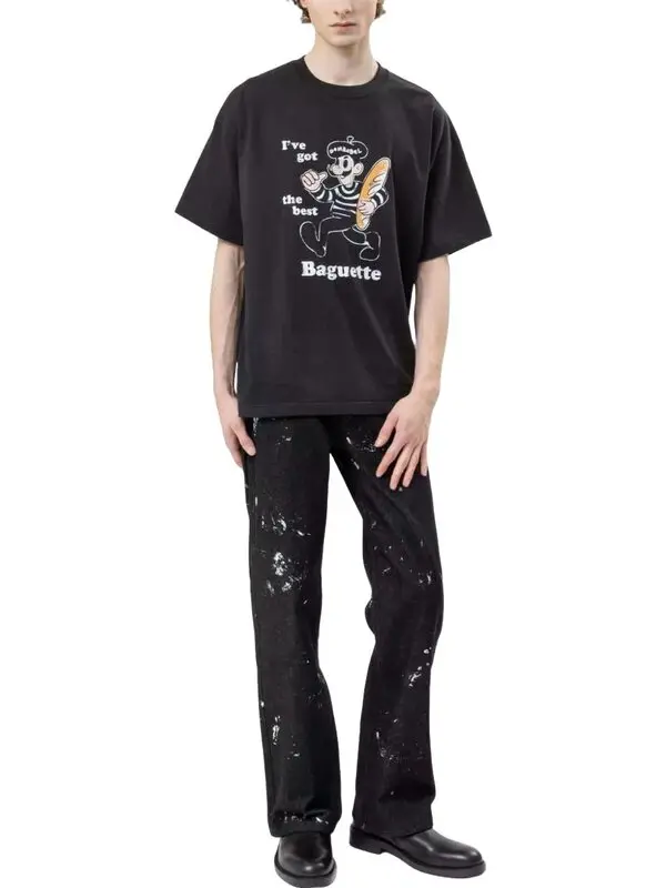 DOMREBEL Jerk Paint-splatter Jeans - Black