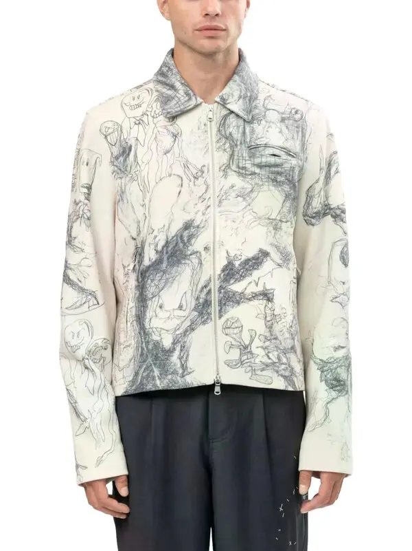 DOMREBEL Drawings Sketch-print Jacket - Neutrals