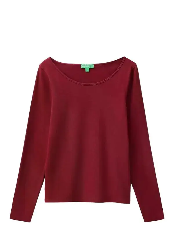 BENETTON Long-sleeve Scoop-neck T-shirt - Red