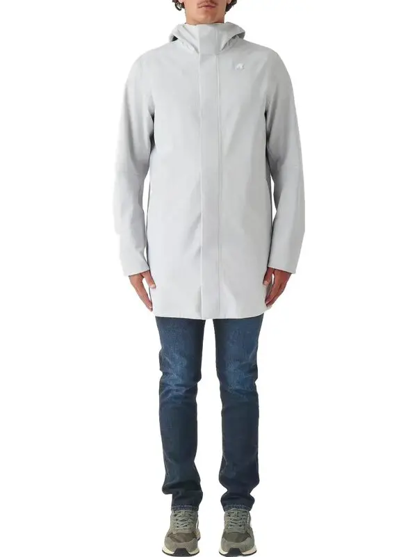 K-WAY Marlyn Hooded Logo-patch Coat - Grey