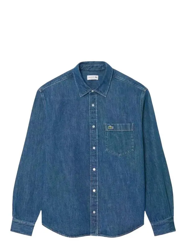Lacoste Logo-patch Denim Shirt - Blue