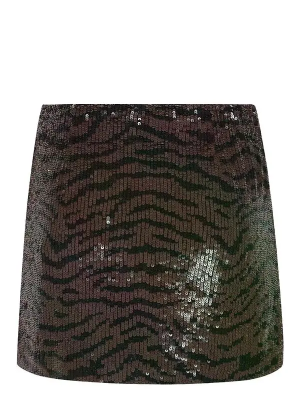 P.a.r.o.s.h Sequin-embellished Zebra-print Mini Skirt - Brown