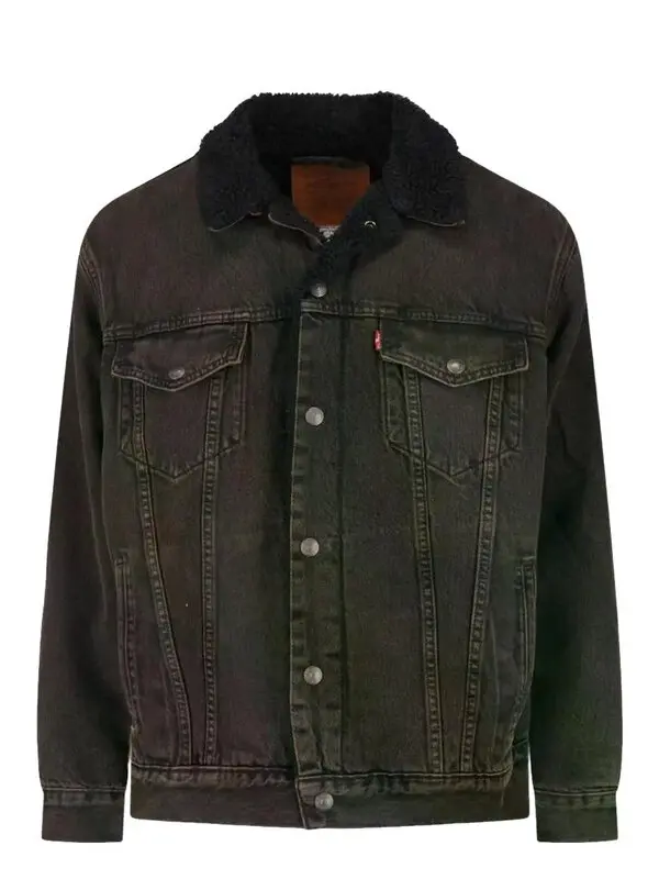 LEVI'S Sherpa-collar Denim Jacket - Brown