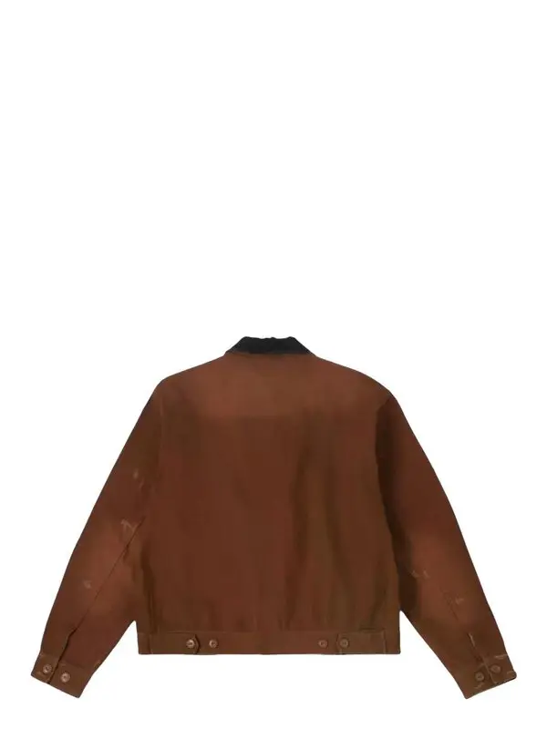 BLDG4 Worker Distressed Pin-embellished Jacket - Brown