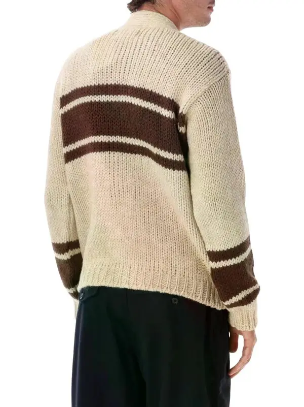 Universal Works Langdale Chunky-knit Striped Cardigan - Neutrals