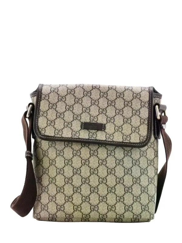Gucci Flap Messenger Gg Coated Canvas Small Crossbody Bag - Brown