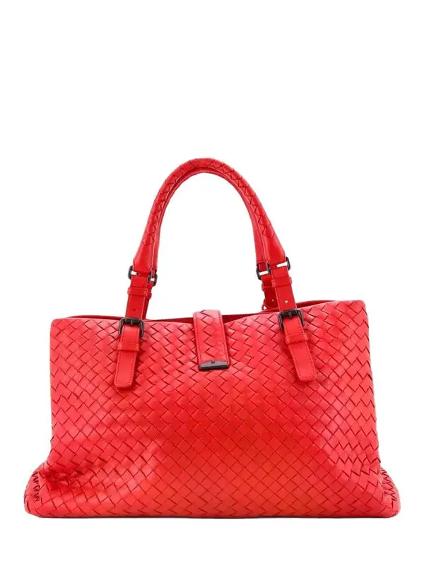 Bottega Veneta Roma Bag Intrecciato Nappa Medium Tote Bag - Red