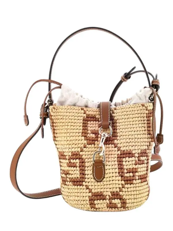 Gucci Gg Raffia Mini Bucket Bag - Neutrals