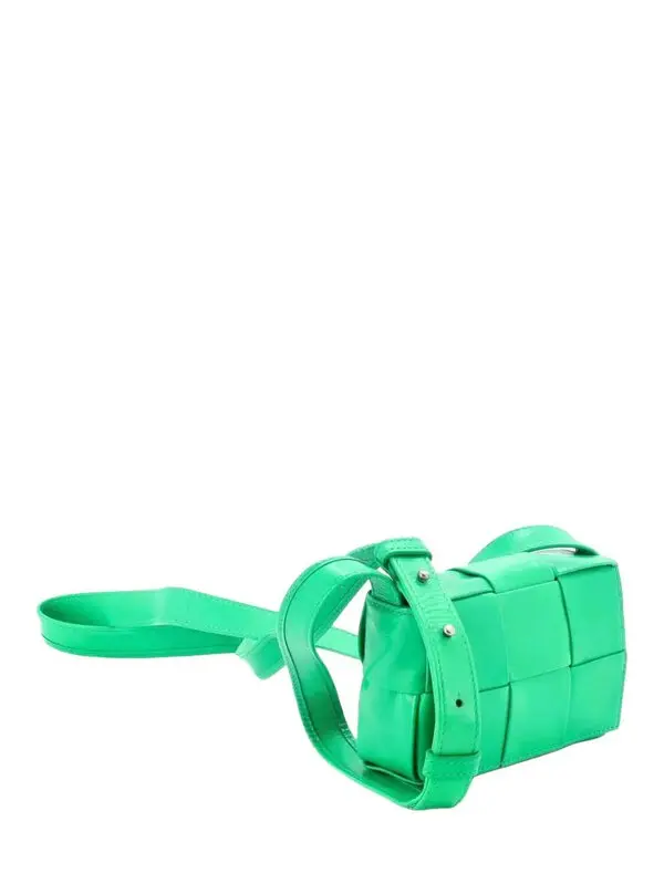 Bottega Veneta Cassette Maxi Intrecciato Leather Candy Crossbody Bag - Green