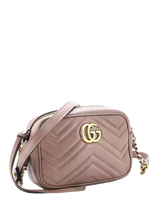 Gucci Gg Marmont Shoulder Bag Matelasse Leather Mini Crossbody Bag - Neutrals