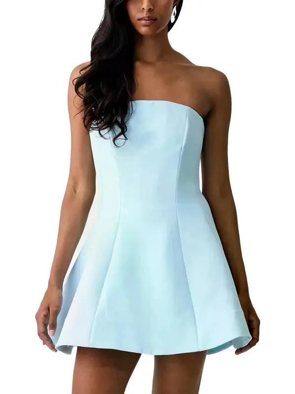 Bardot Nikita Strapless Panelled Mini Dress - Blue