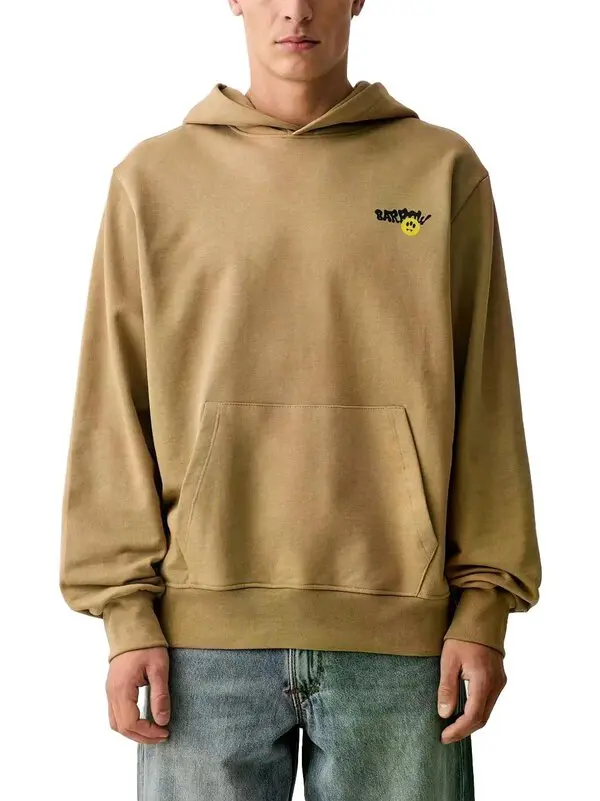 BARROW Graphic-print Pouch-pocket Hoodie - Brown