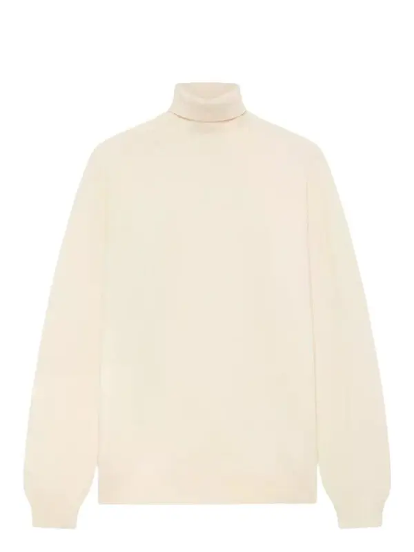 LARDINI Ribbed-knit Turtleneck Sweater - Neutrals